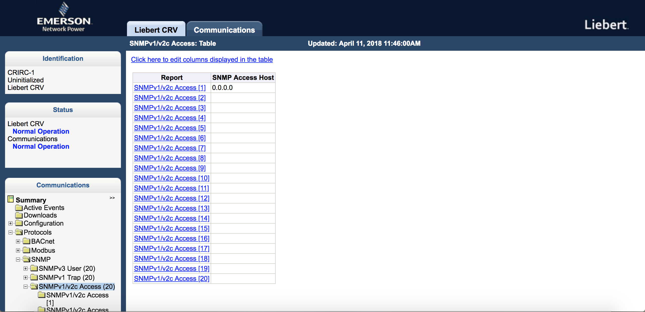 Configuring Vertiv UNITY-DP Cards to connect via SNMP – Critical Labs